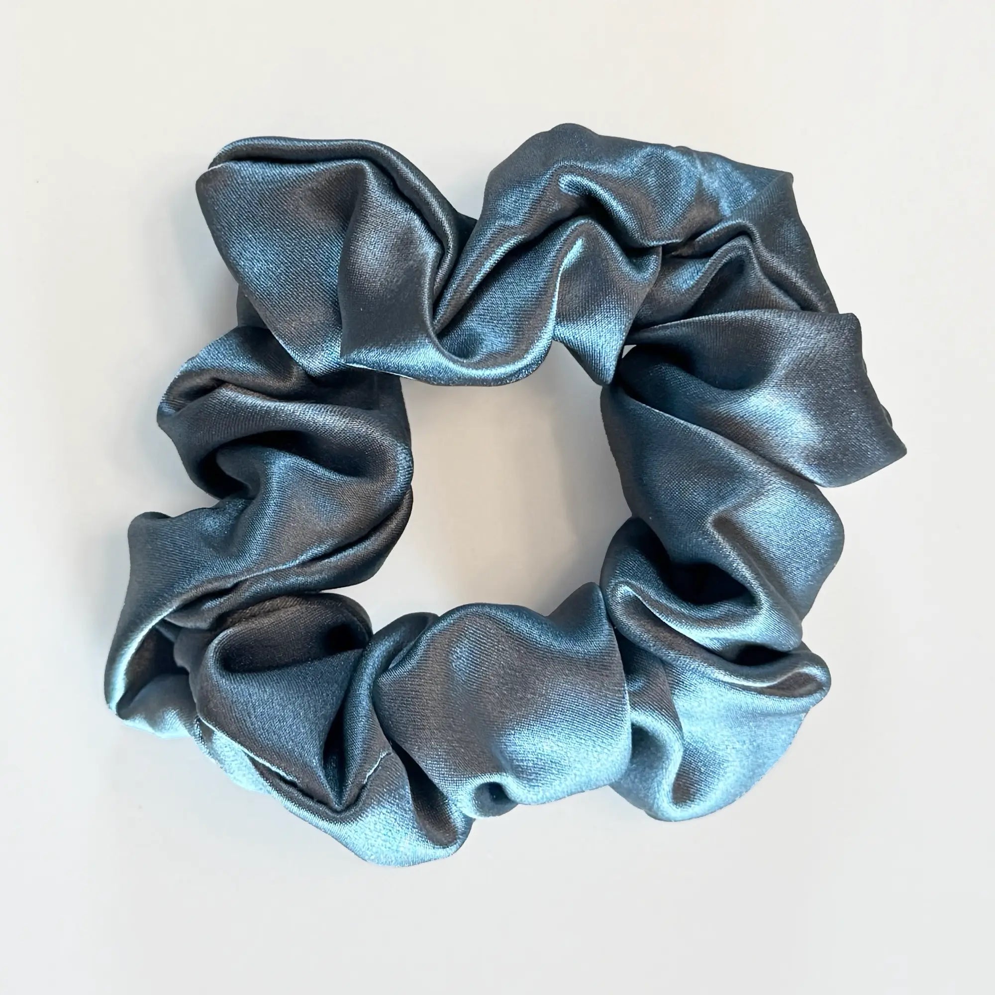 Silk Hair Scrunchie • Gray Blue